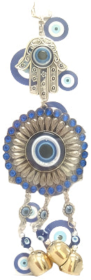 Evil Eye - Flower with Evil Eye ornament and Bells /Charm 10 ...