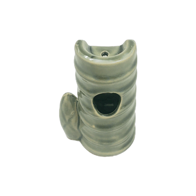 Ceramic Tea Light Oil Burner - Bamboo with Stone- Gray – Botanica las ...